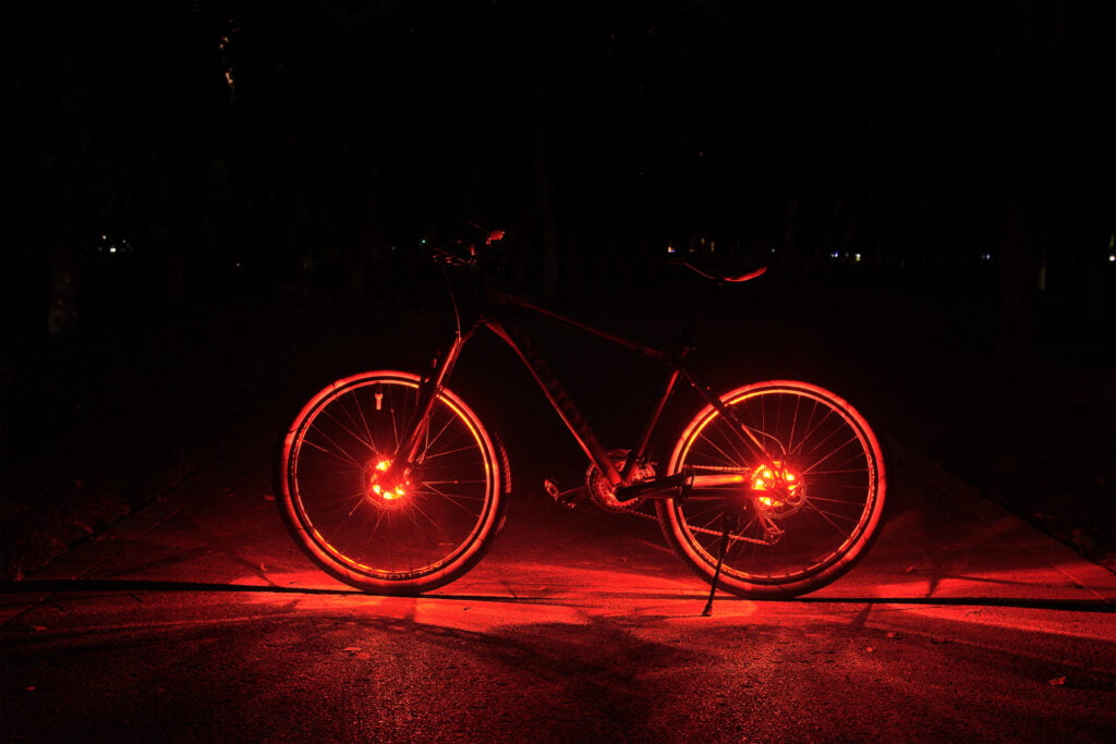 Waterproof USB Rechargeable LED Bike Wheel Lights (7 LED, 9 Colors ...